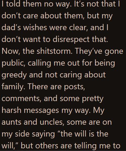 Aita For Not Splitting My Dads Inheritance With My Step Siblings