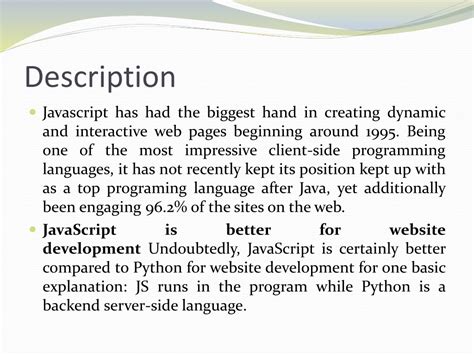 Ppt Reasons Why Javascript Is Still Better Than Python Powerpoint Presentation Id11232694