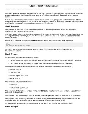 Fillable Online Unix What Is Shells Fax Email Print PdfFiller
