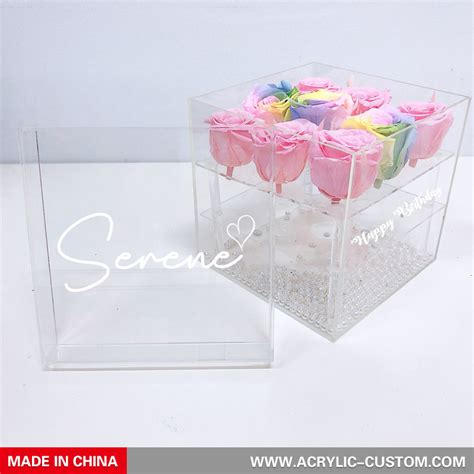 High Clear Plexiglass Flower Box Acrylic Box Acrylic Custom Manufacturer