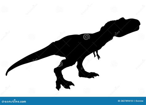 Dinosaur Silhouette Isolated On White Background Stock Vector