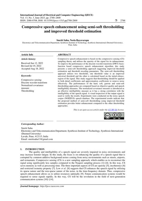 Pdf Compressive Speech Enhancement Using Semi Soft Thresholding And