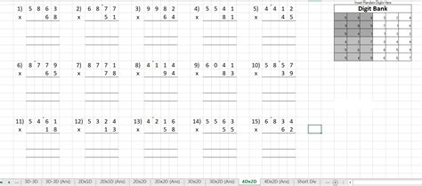 Maths Worksheet Generator Excel Teaching Resources