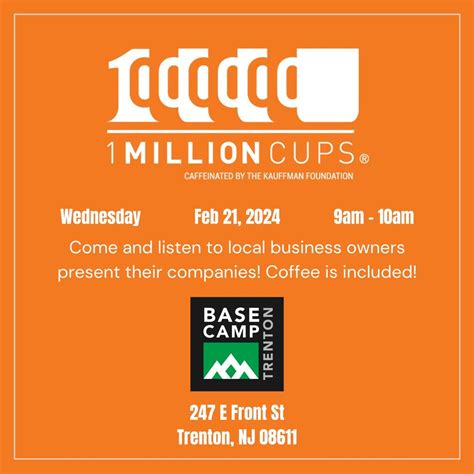 John Snee On Linkedin 1 Million Cups Trenton Will Launch On Wednesday Feb 21 At 9am Mark Your…