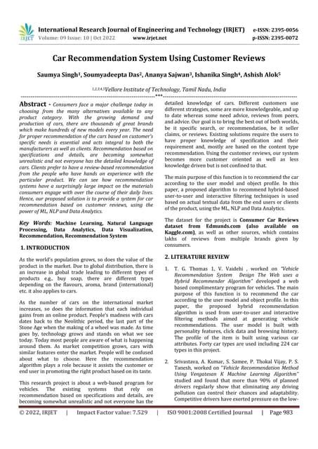 Car Price Predictionpptx Automotive Industry Industries