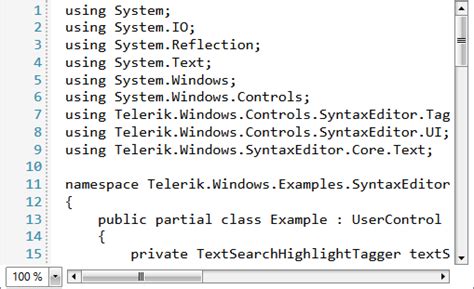Wpf Syntaxeditor Getting Started Telerik Ui For Wpf