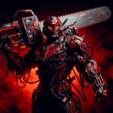 Illustration Of A Modern Evil And Scary Robot Stock Illustration