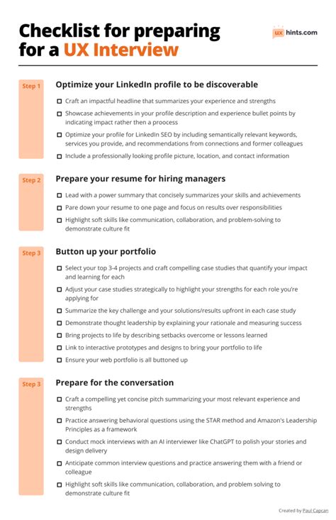 Checklist For Preparing For A UX Interview UX Hints
