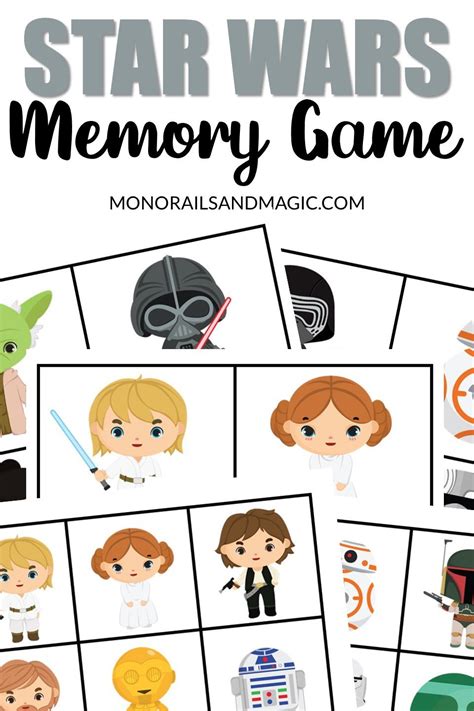 Star Wars Memory Game Free Printable Monorails And Magic