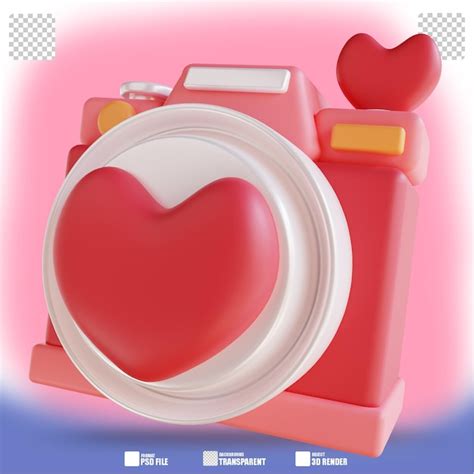 Premium Psd 3d Illustration Love Camera 2