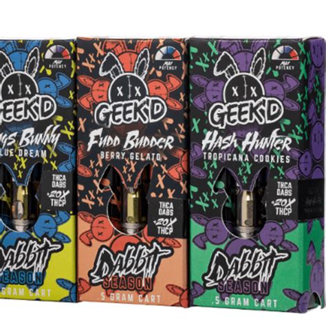 Geekd Extracts Dabbit Thc A 20x Cartridge 05g Shatter Shot Fire Og Indica Vaping Elements