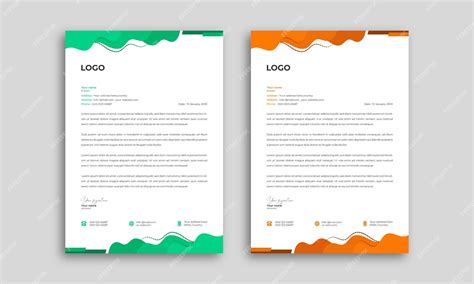 비즈니스 및 현대적인 레터헤드 템플릿 프리미엄 벡터