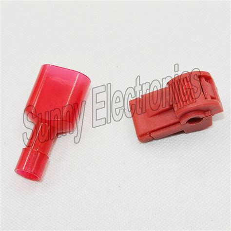 Freeship100x Red 22 18 Awg T Taps And Male Wire Conn Vicedeal