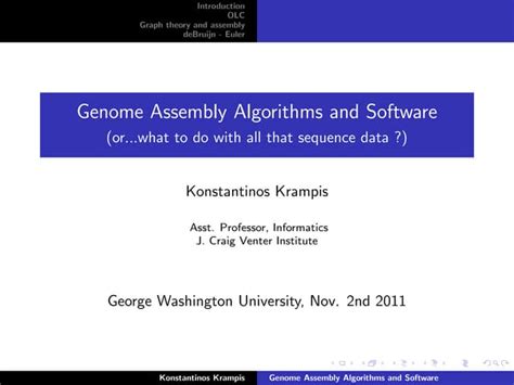 Overview Of Genome Assembly Algorithms Pdf