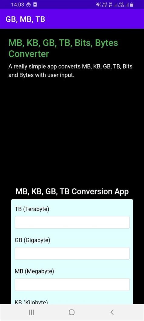 Mb Kb Gb Bits Bytes Converter Apk For Android Download
