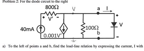 Solved For The Diode Circuit To The Right A To The Left Of Chegg Com