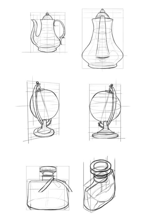 Sketches Of Everyday Objects Графические постеры Наброски Уроки