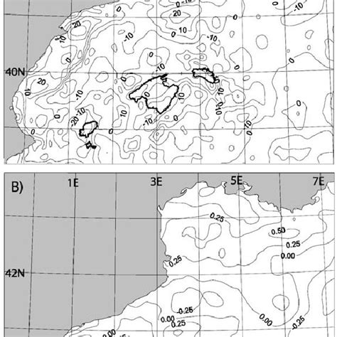 A Free Air Anomaly Mgal At Sea And Bouguer Anomaly Mgal On Land