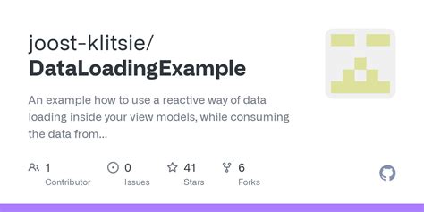 Github Joost Klitsiedataloadingexample An Example How To Use A