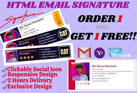 Design Clickable Exclusive Email Signatures Using Html And Css By