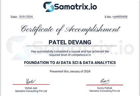 Datascience Ai Analytics Professionaldevelopment Devang Patel