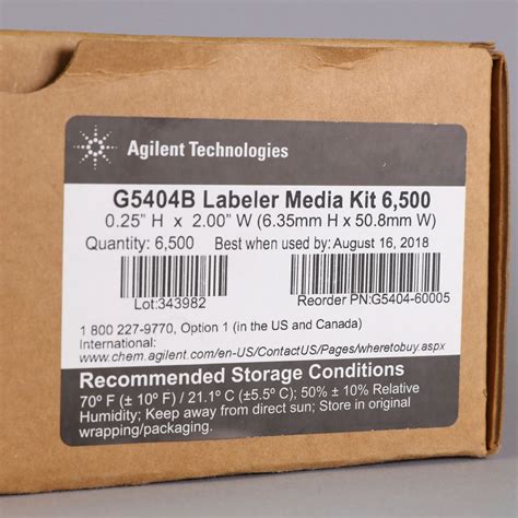 Agilent Microplate Barcode Labeler Media Kit G5404 60005 Relab