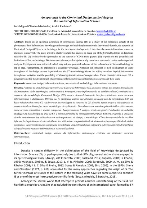 PDF An Approach To The Contextual Design Methodology In The Context Of Information Science