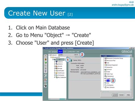 ppt oracle 9i user definition and table creation using the oracle interface powerpoint