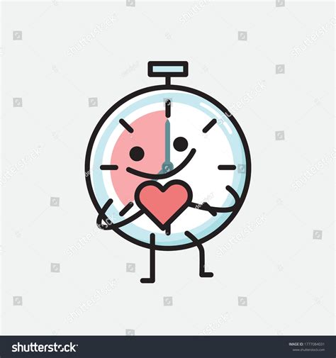 Illustration Cute Timer Clock Vector Character Stock Vector Royalty Free 1777084031 Shutterstock