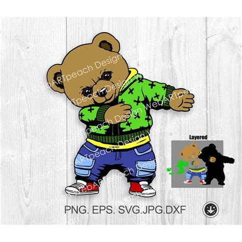 Teddy Bear Dancing Svg Png Dtg Print Instant Download T S Inspire Uplift