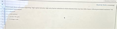 solved question 10 ﻿of 20check my work 1 ﻿remaining which