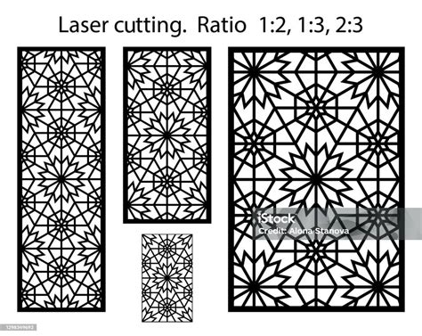 레이저 패턴 플라즈마 절단을 위한 Cnc 템플릿 세트입니다 레이저 절단을 위한 기하학적 장식 벡터 패널 세트 Cnc 장치에 대한