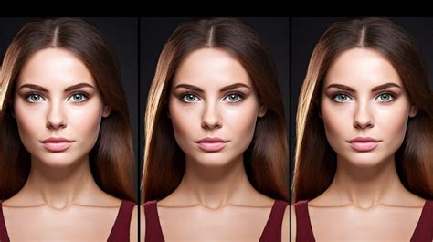 Lady Face In 4 Images Showing Three Different Faces Backgrounds 