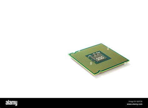 Close Up On A Cpu Microchip On White Isolated Background Is Heart Important Computer Or