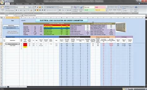 Calculation Of Electrical Load And Energy Consumption Of Panel