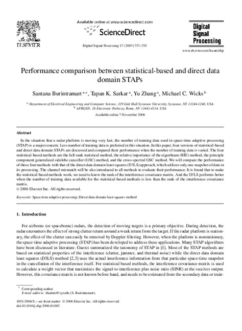 pdf performance comparison between statistical based and direct data