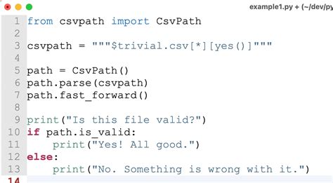 Quickstart Csvpath Framework