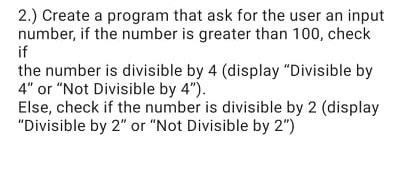Solved Create A Program That Will Asks Input Numbers Chegg