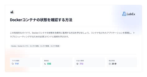 Docker コンテナの状態確認方法 ステータス監視ガイド Labex
