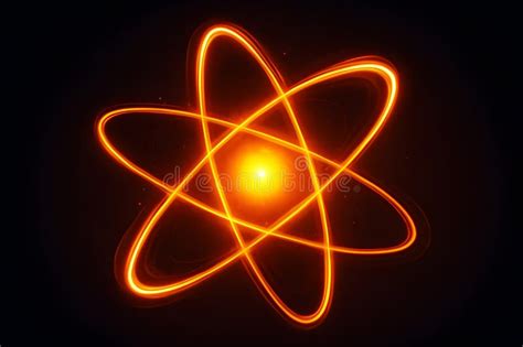 A Radiant Glowing Atomic Structure With Orbiting Particles Set Against A Dark Background