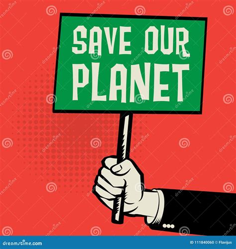 Poster In Hand Business Concept With Text Save Our Planet Stock Vector