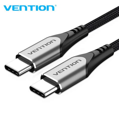 Jual Kabel Data Vention Usb Type C To C Male To Male Gray Aluminum