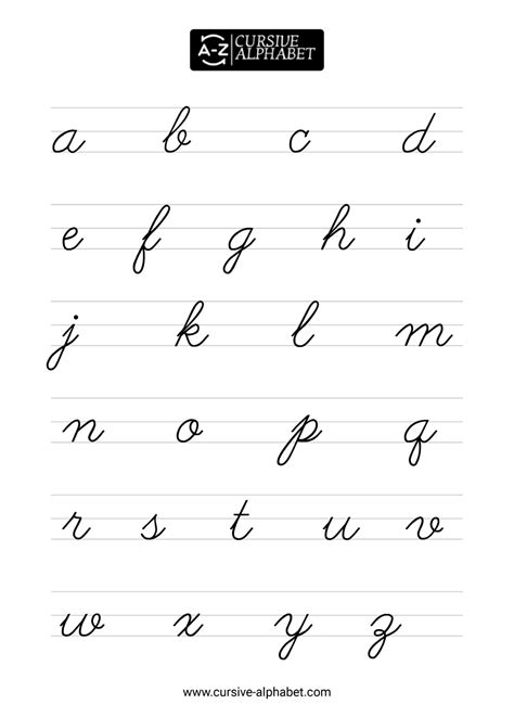 Cursive Alphabet Letters A To Z