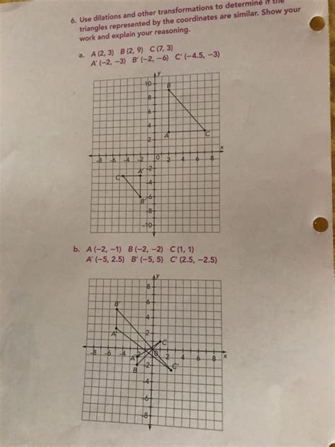 solved 4 triangle abc was dilated to create triangle a b c