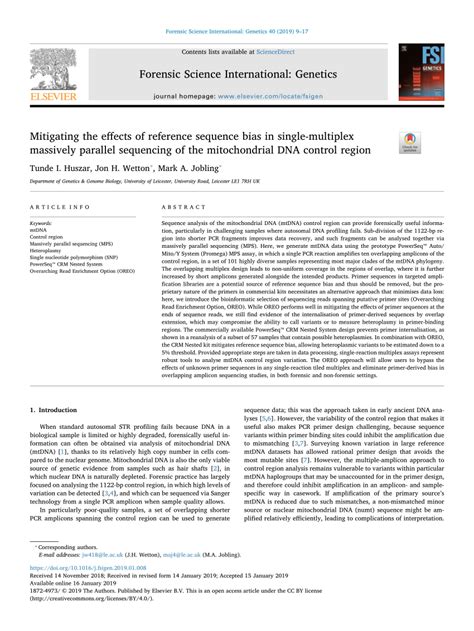 Pdf Mitigating The Effects Of Reference Sequence Bias In Single Multiplex Massively Parallel