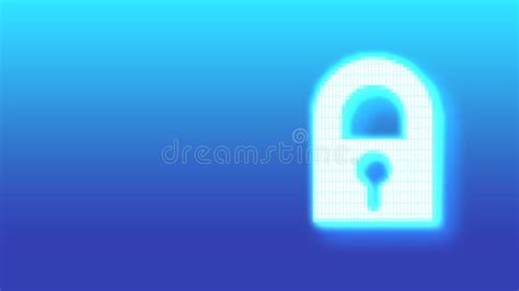 Cyber Security Data Protection Glowing Lock With Blank Space Stock Illustration Illustration