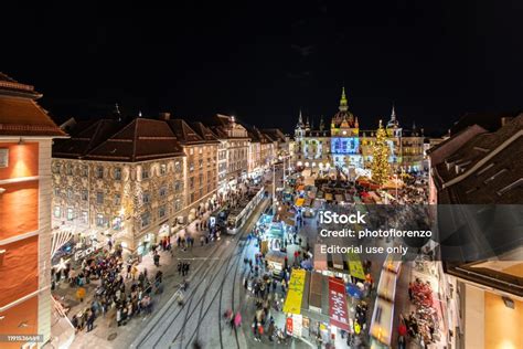 그라츠 스티리아 오스트리아의 크리스마스 마켓 크리스틴마르크트 시청 시청 시청 12월에 대한 스톡 사진 및 기타 이미지 12월 2019년 강림절 Istock