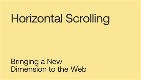 Horizontal Scrolling