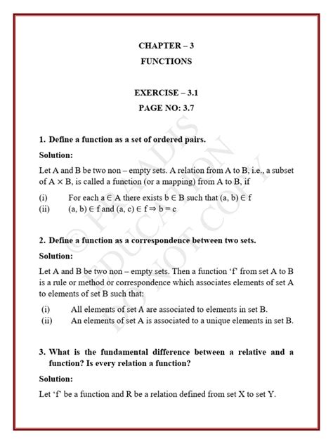 maths 11class functions pdf function mathematics logarithm