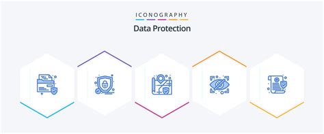 Data Protection 25 Blue Icon Pack Including Privacy Surveillance Data Security 19650062